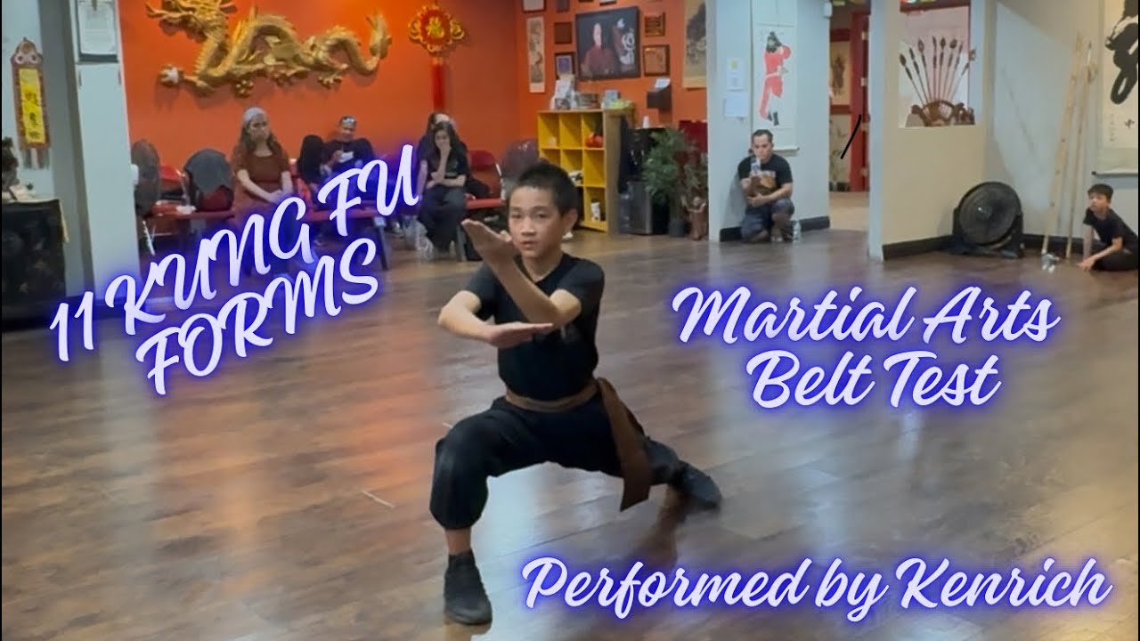 11 Kung Fu Forms Performed by Kenrich | Kids Martial Arts Belt Test at ...