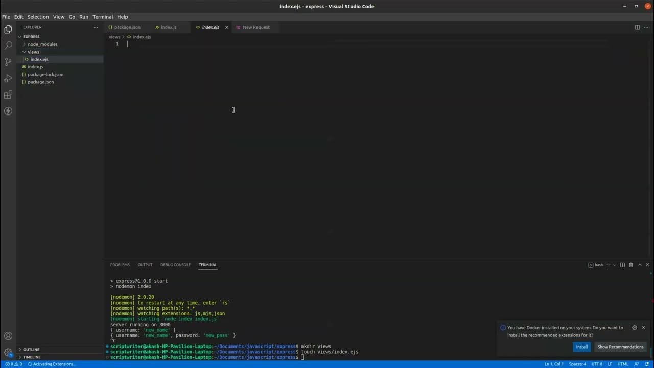 How To Render Html Files In Express Using Ejs Template 4 Youtube