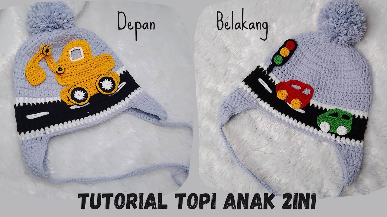 Cara Membuat Topi/kupluk Rajut Anak Laki laki 2-5tahun || Easy Crochet ...