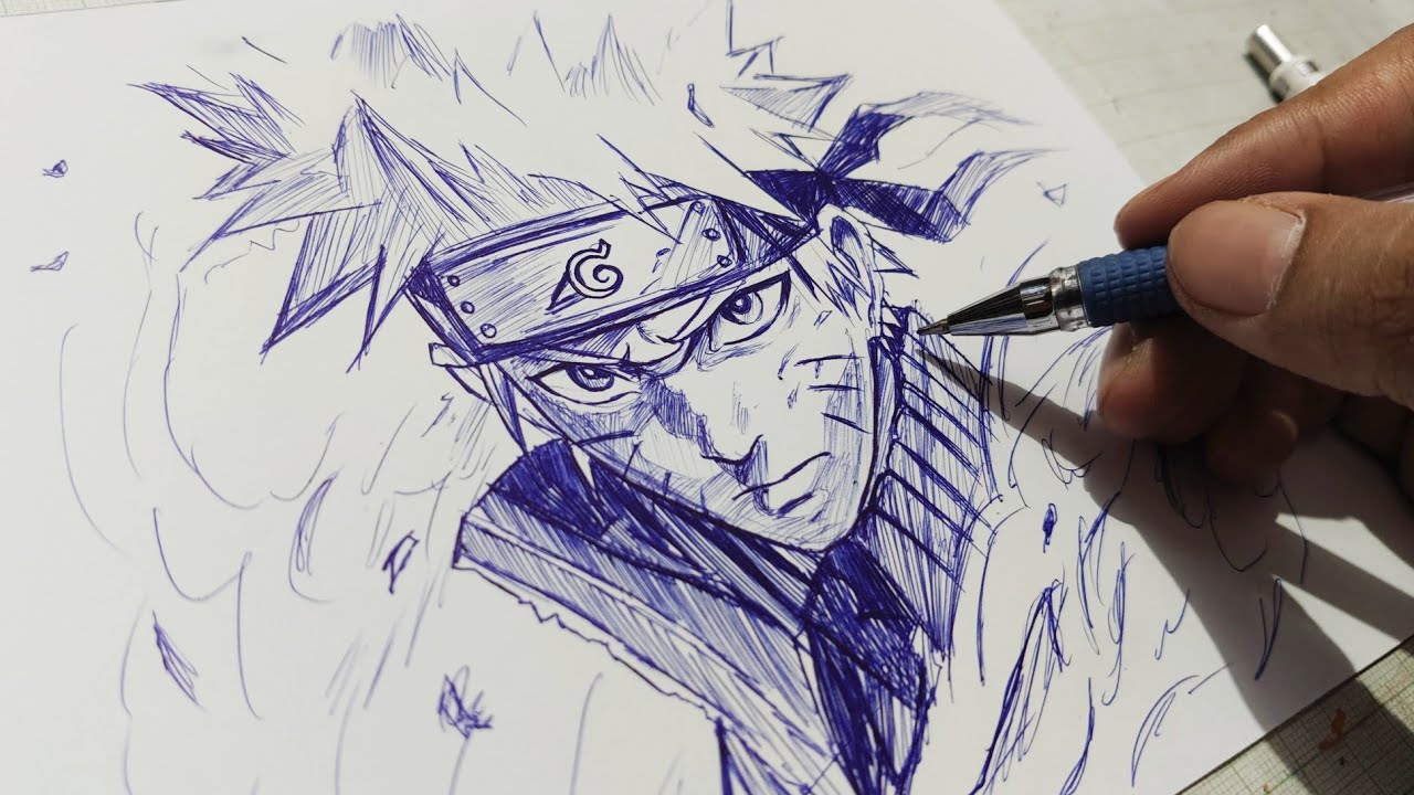 Ball pen anime sketching tutorial | Naruto - YouTube