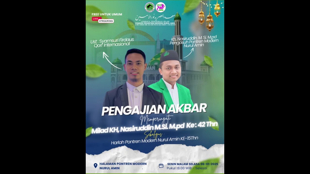 Milad 42 Tahun KH. Nasiruddin , M.Pd - YouTube