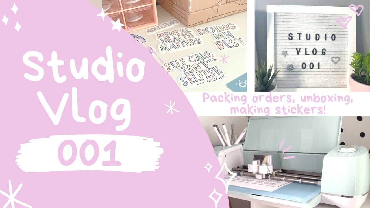 STUDIO VLOG 001 | Packing orders, unboxing and making stickers! - YouTube