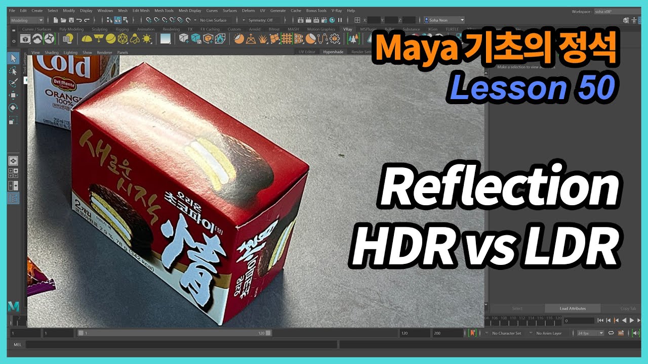 Maya 기초의 정석 50강 - HDR Reflection - YouTube
