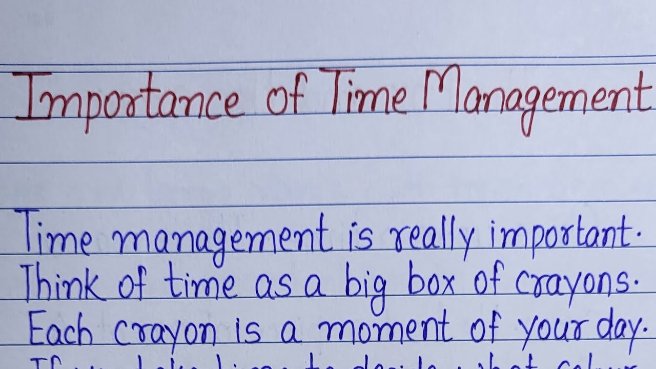 Importance of Time Management l Paragraph on Time management in English ...