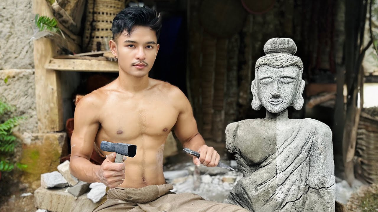 Handsome young man makes a statue easily - YouTube