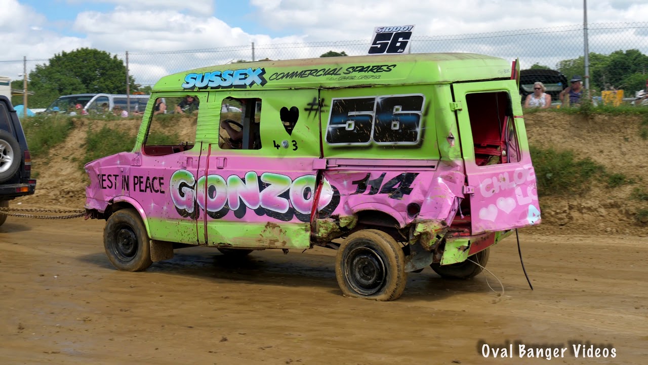 Banger Racing Big Van Bangers Smallfield Raceway - YouTube