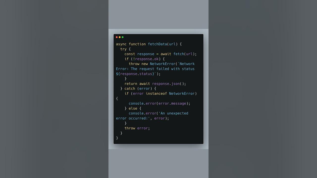 Elegantly Handle Network Errors In Js Javascript Youtube