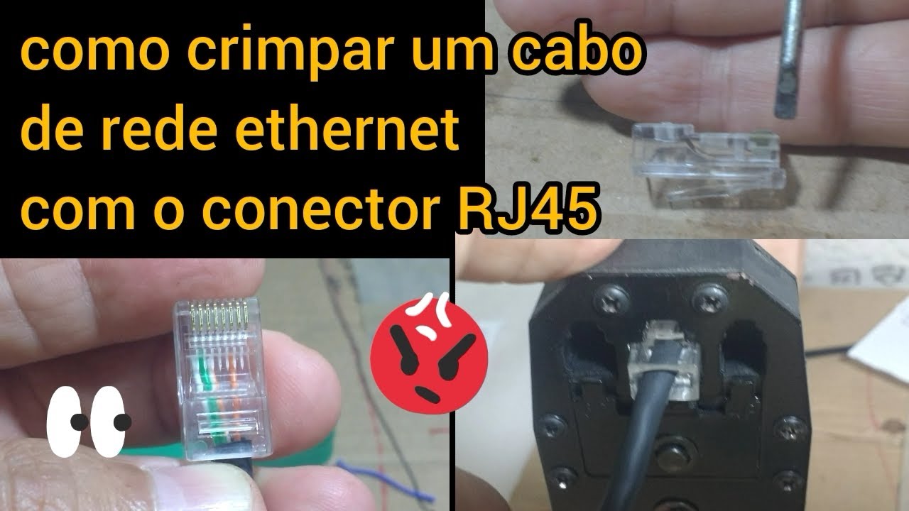 como crimpar um cabo de rede ethernet com o conector RJ45 - YouTube