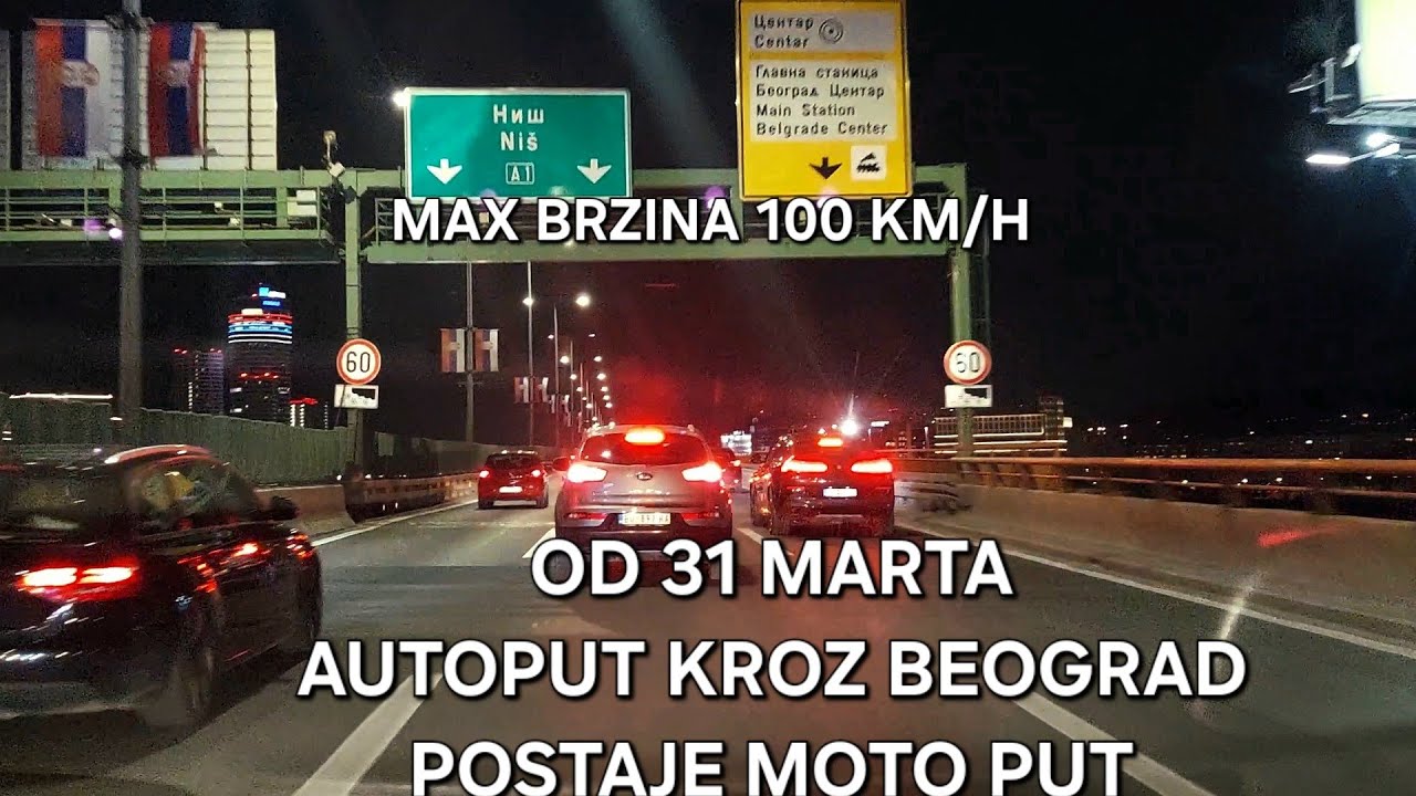 Od 31 marta Autoput kroz Beograd postaje MOTO PUT M-11 max brzina 100 ...