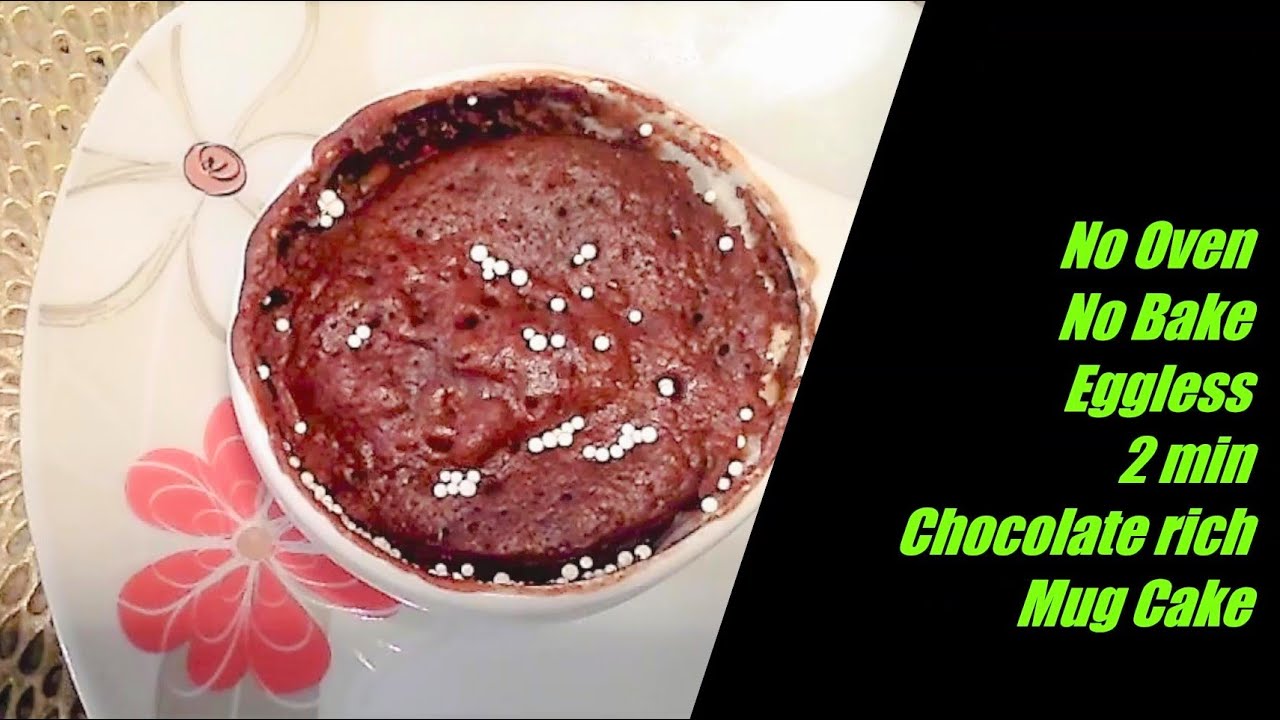 2 min Easy , Tasty Perfect Chocolate rich Lock down Eggless , No bake Mug cake in microwave ...