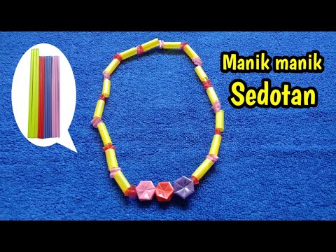 Cara Meronce Kalung dari Manik manik Sedotan || Manik manik Sedotan ...