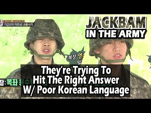 [Real men] 진짜 사나이 - Jackson And BamBam Competing Who Say Right Answer First 20160619