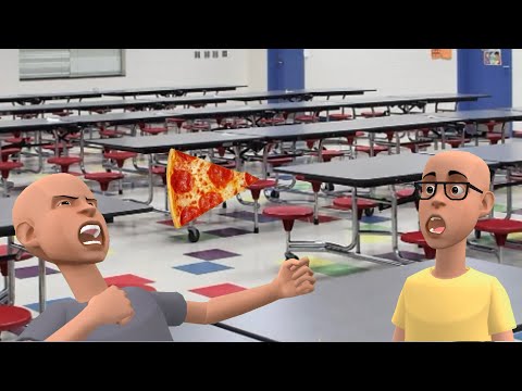 Classic Caillou starts a food fight at school/suspended/grounded