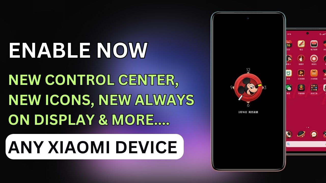 Enable New Control Center, New Icons, New Always on Display & more ...