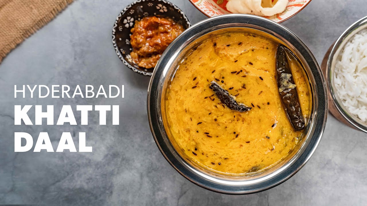 Hyderabadi Khatti Daal | Spicy Masoor Dal with Garlic Tadka | Easy ...