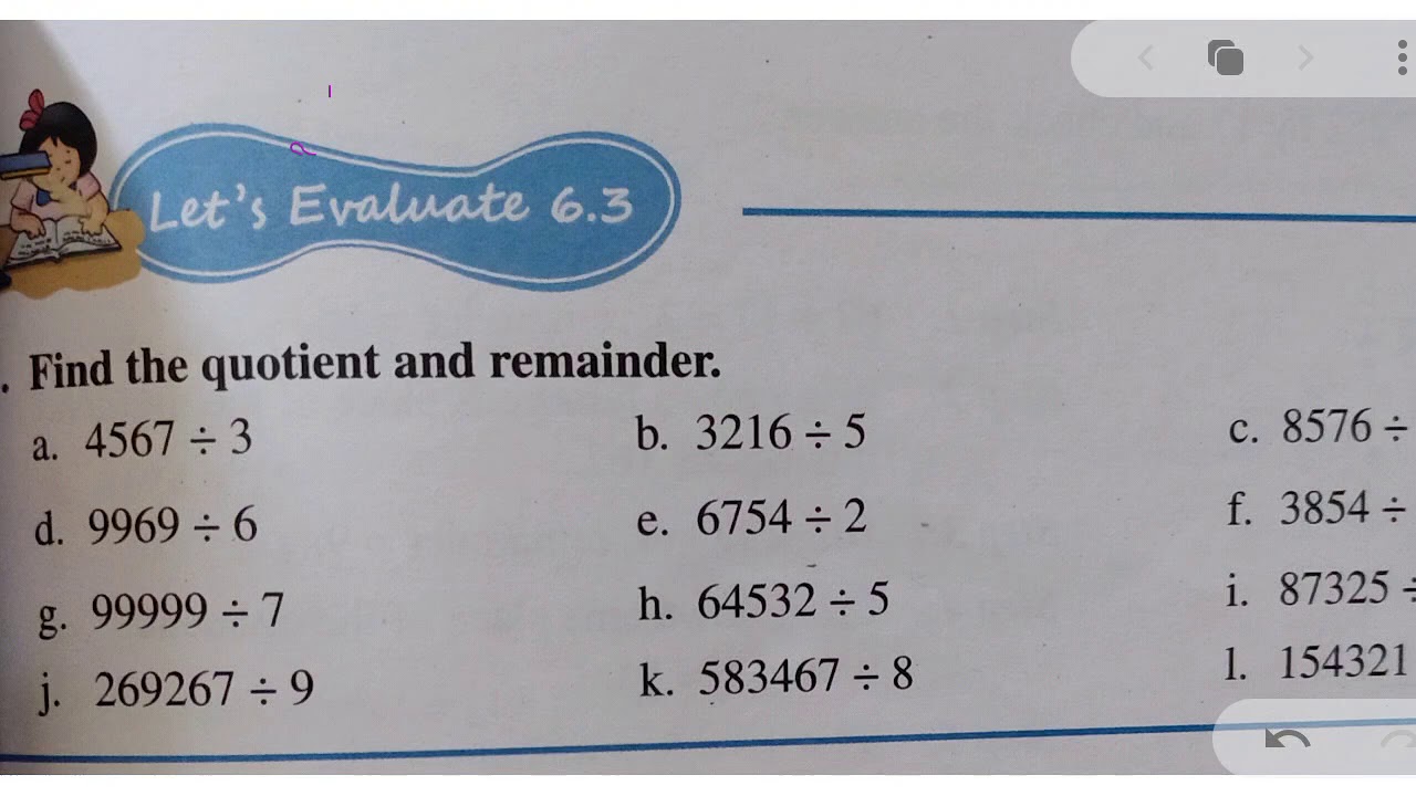 find quotient and remainder, GRADE-4th - YouTube