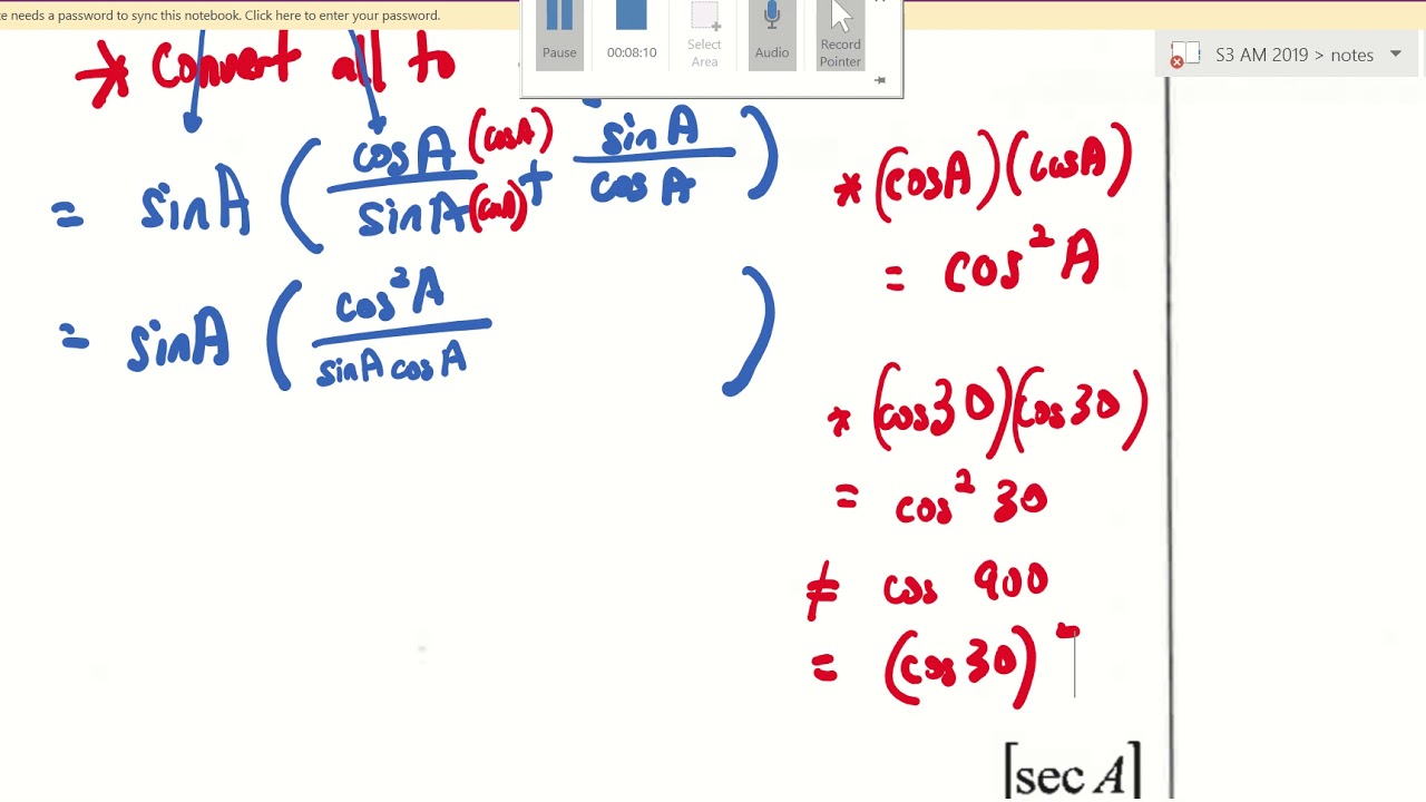 Ch 7C simplify trigo ratio - YouTube