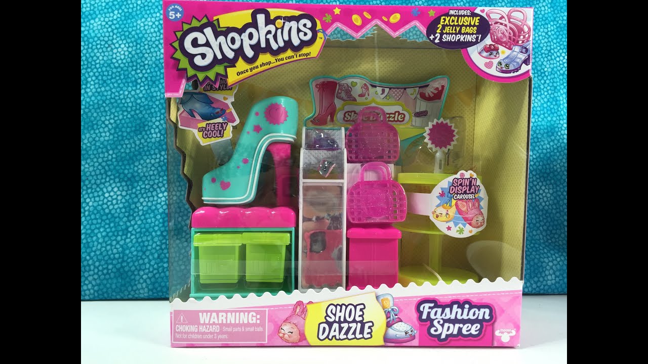 Shopkins Shoe Dazzle Fashion Spree Playset Season 3 Unboxing Opening ...