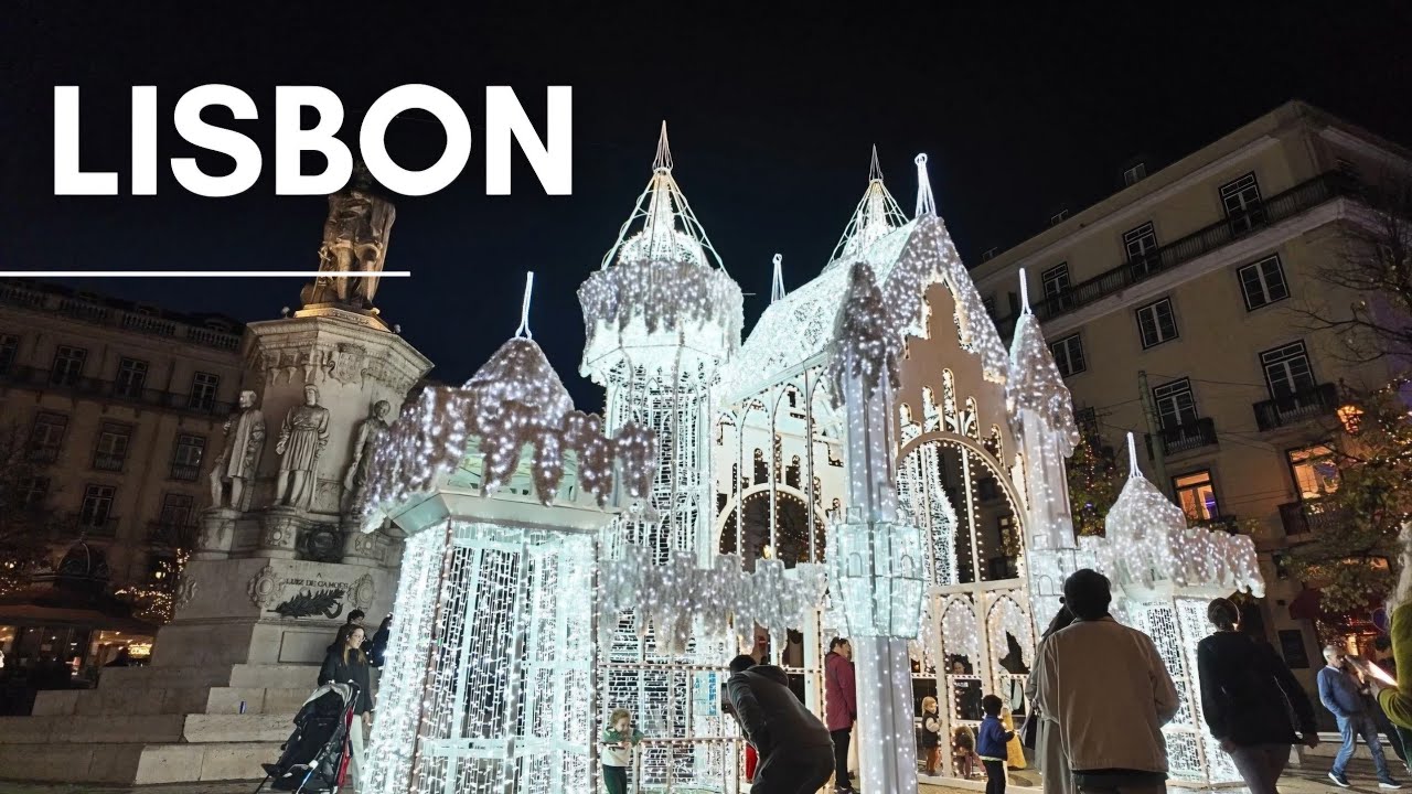 ️ Wonderful Lisbon Christmas Lights in Chiado Lisbon Portugal ️ - YouTube