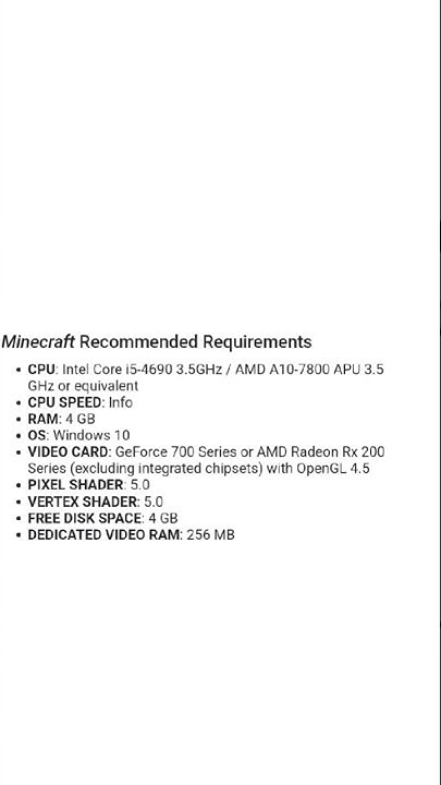 Pc spec for Minecraft Java Edition | Minecraft - YouTube