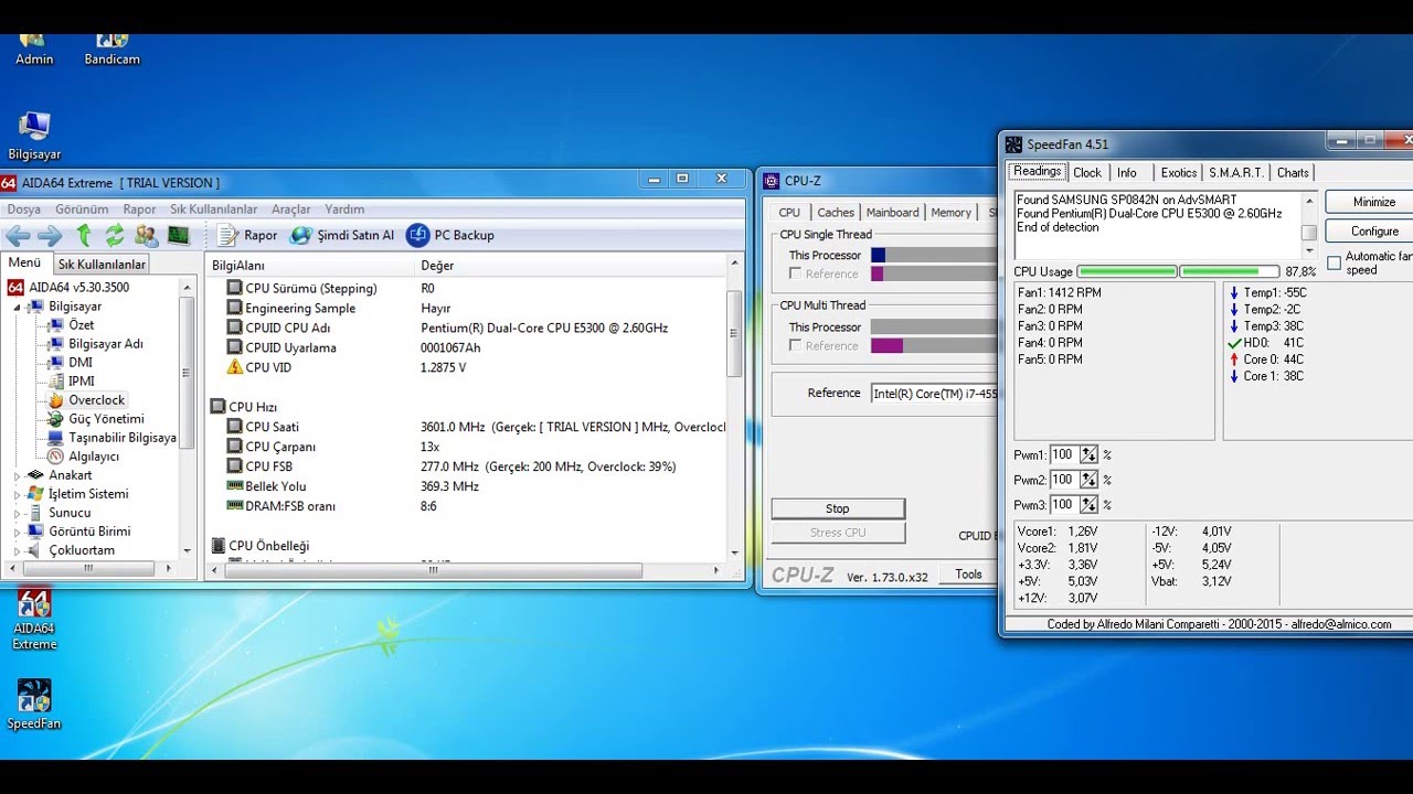 İntel Dual Core E5300 3,6 GHZ OVERCLOCKED - YouTube
