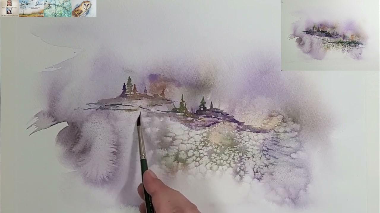 Spontaneous watercolor landscape - YouTube