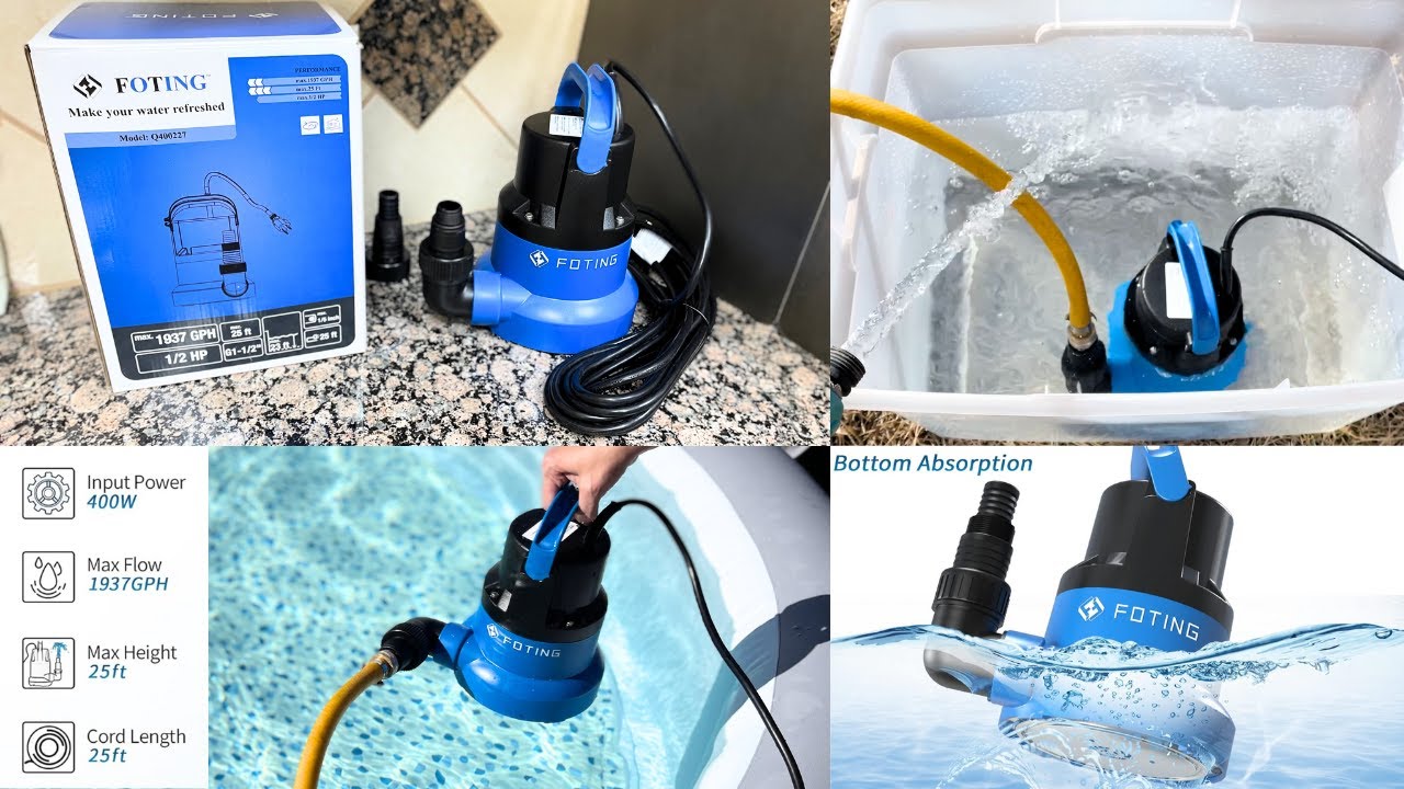 Unboxing + Easy Setup FOTING 1/2 HP Sump Submersible Pump - YouTube