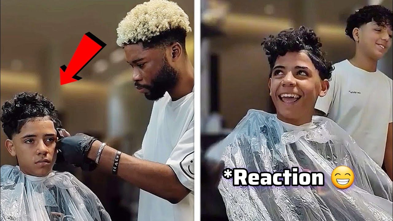 Ronaldo Junior Reaction After Getting New Haircut ️ - YouTube
