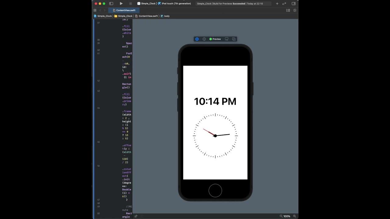 A Simple Analog Clock By Swiftui Youtube
