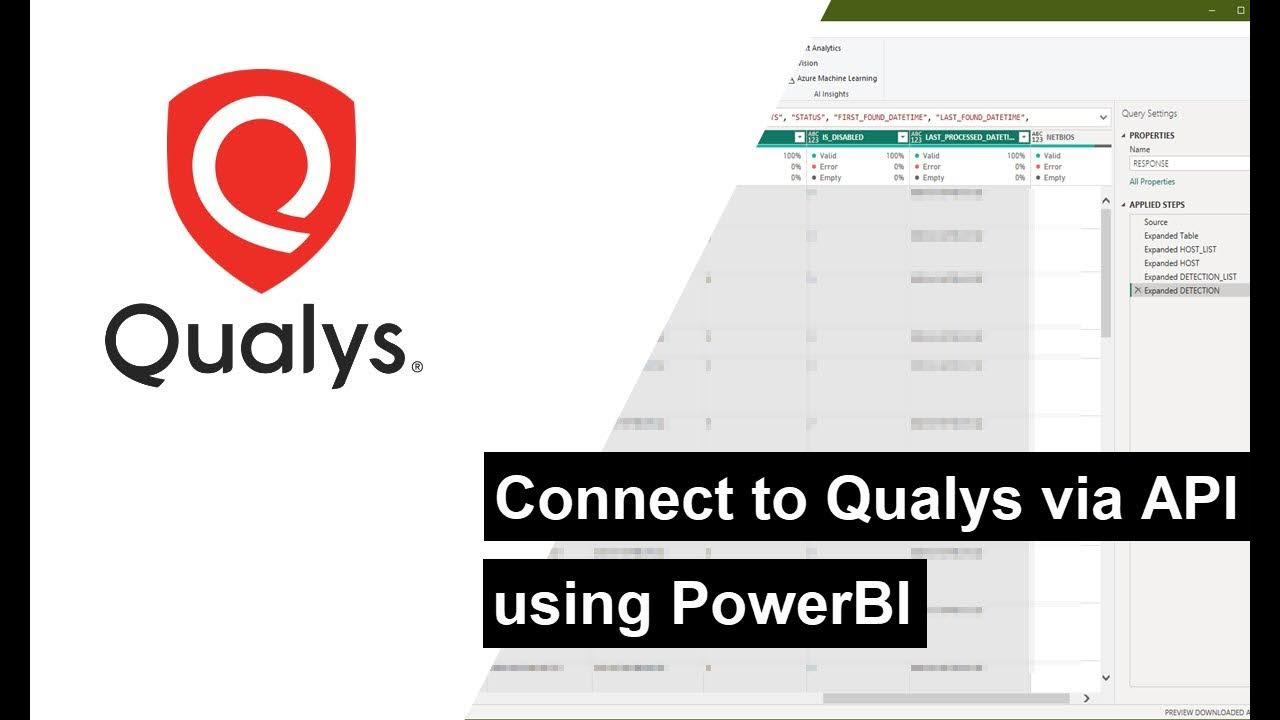 Pull Qualys VM Data via API using PowerBI - YouTube