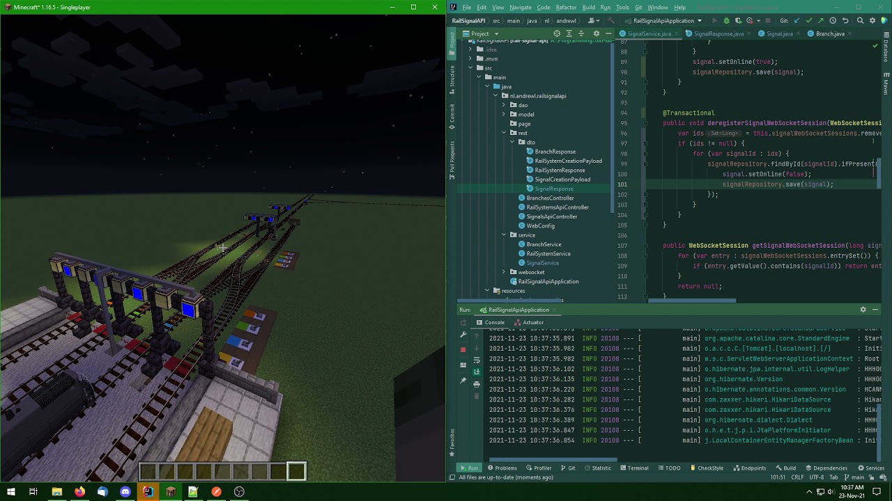 Minecraft Web-Based Rail Signalling Demo 4 - YouTube