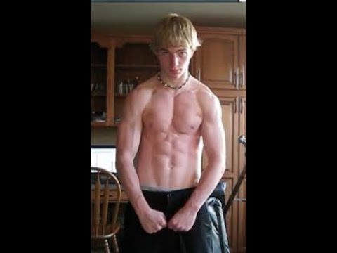 Teen aesthetic bodybuilder flexing ripped big muscle / read description ...