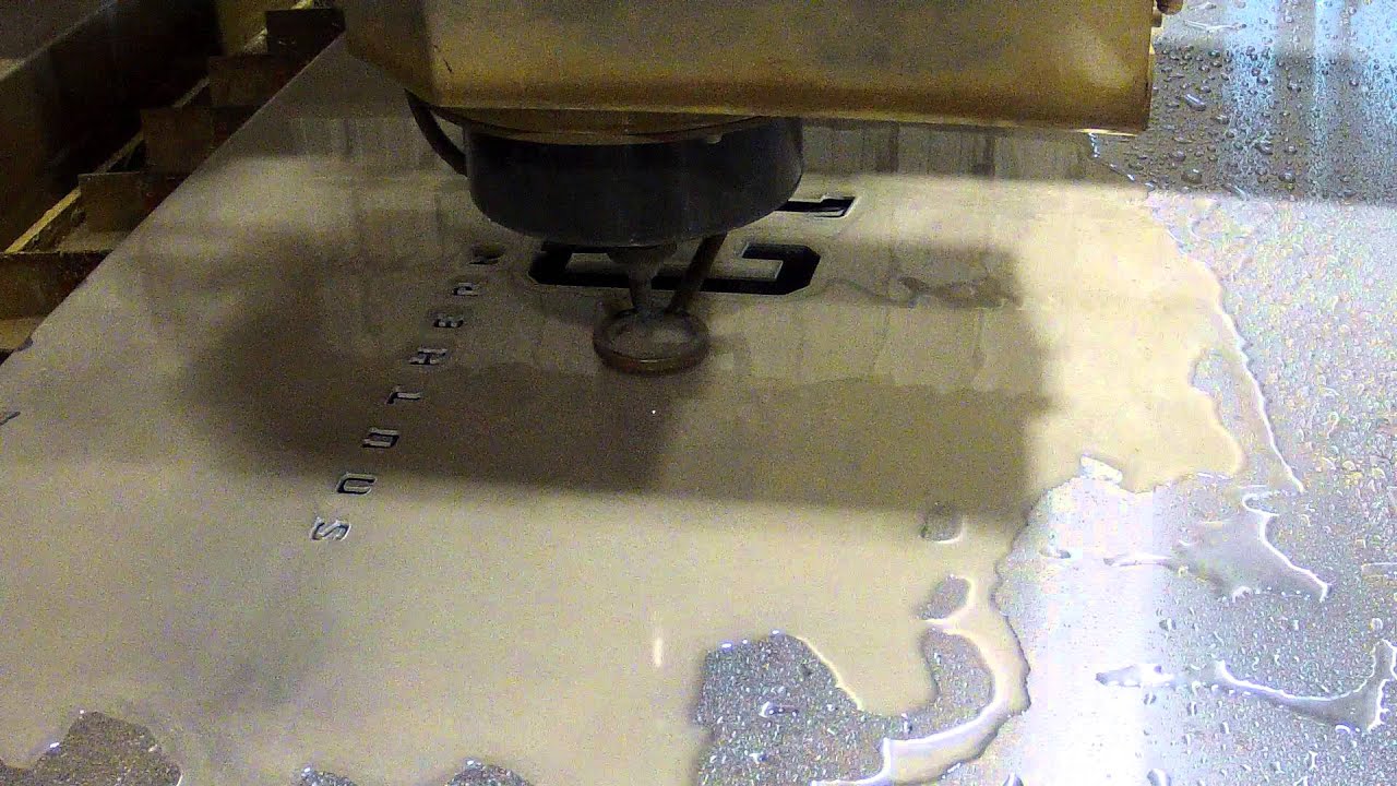 Waterjet Cutting Sign 12GA 5052 Aluminum - YouTube
