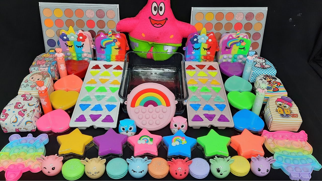 RAINBOW SLIME ǀ Mixing random things into coloring slime - YouTube