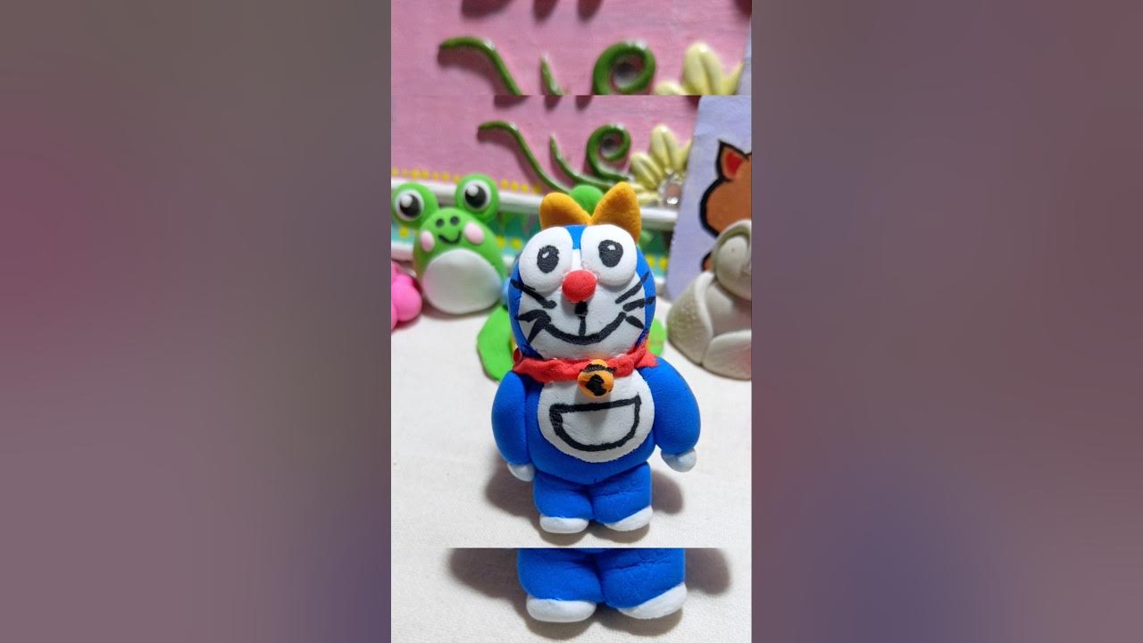 How to make Cartoon Doremon using super Clay 💗💗 - YouTube