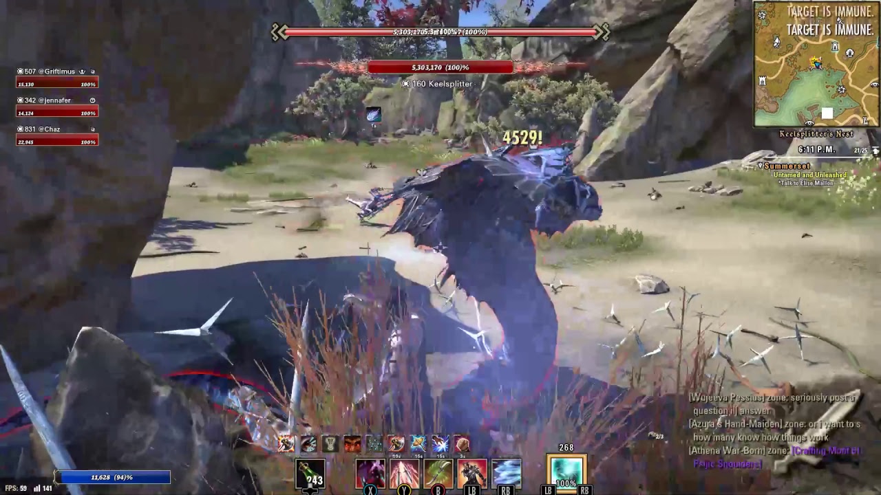 Elder scrolls online World boss bug, (Summerset) Keelsplitter. - YouTube