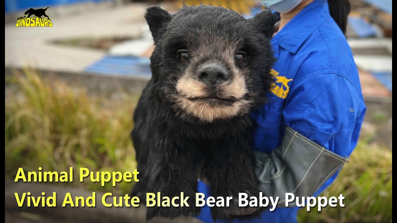 Vivid And Cute Black Bear Baby Hand Puppet | Animal Puppet - YouTube