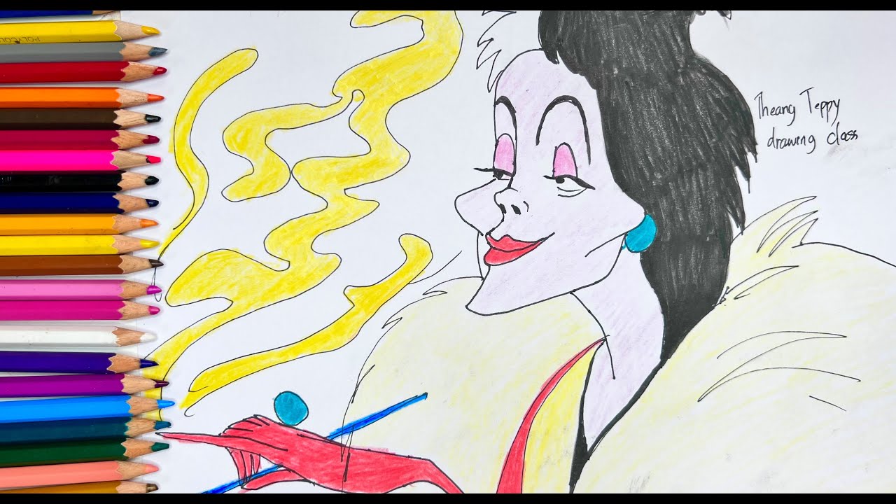 How to draw Cruella // drawing tutorials step by step - YouTube