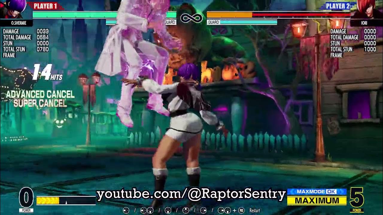 KOF XV Orochi Shermie 849 Dmg Side Switch Back to the Center Combo - YouTube