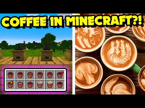 COFFEE IN MINECRAFT?! | RAVEN COFFEE MOD | NEW COFEEE, FOOD AND TOOLS ...
