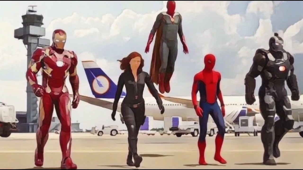 Team Iron Man vs Team Cap - Airport Battle Scene Captain America: Civil ...