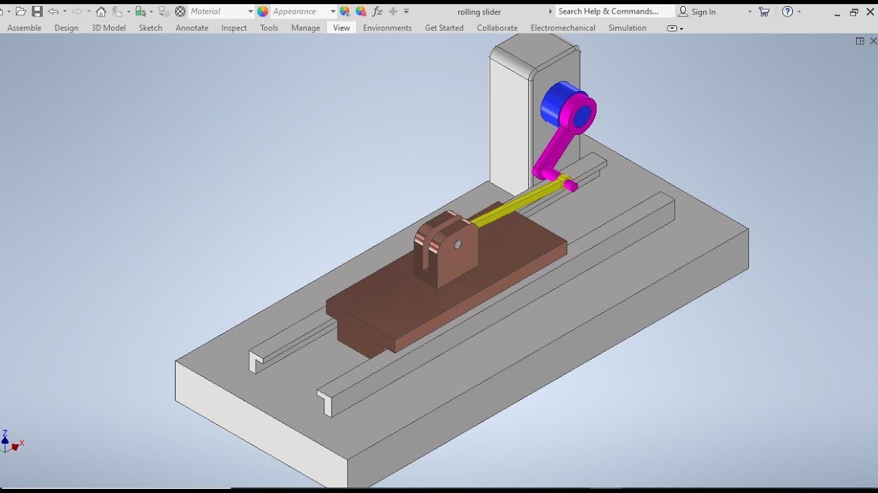 mecanismo rolling slider autodesk inventor 2020 - YouTube