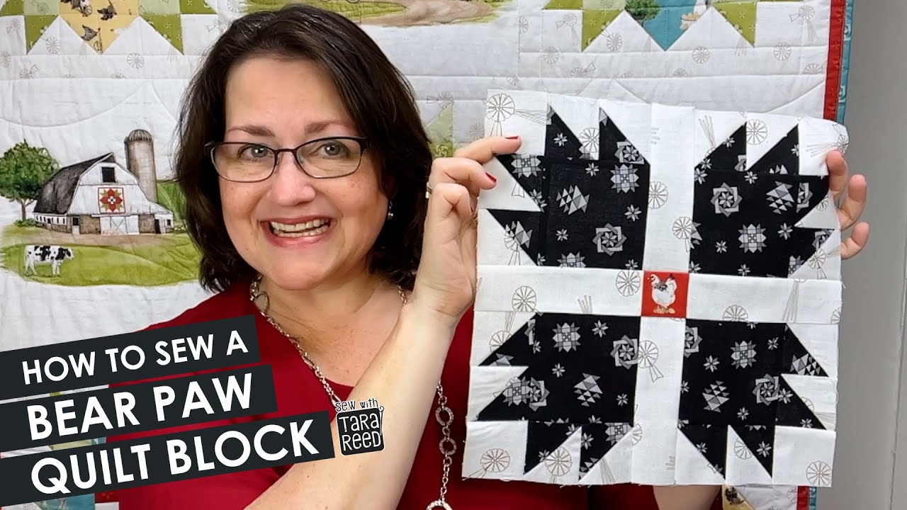 Free Quilt Block Tutorial - How to Sew a Bear Paw Quilt Block - YouTube