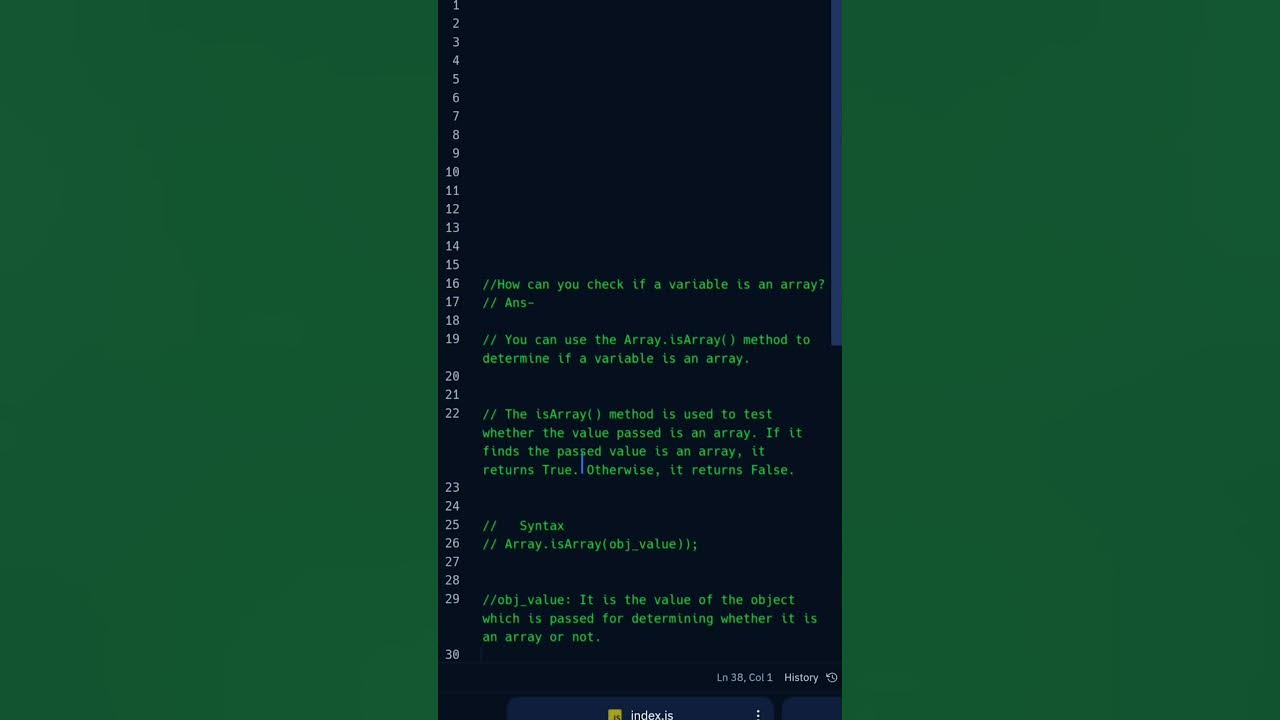 Arrayisarray Method In Javascript Shorts Javascript Youtube