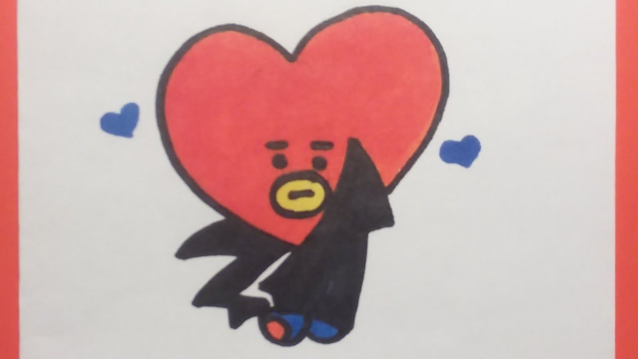 HOW TO DRAW TATA FROM BT21, HALLOWEEN CONCEPT - YouTube