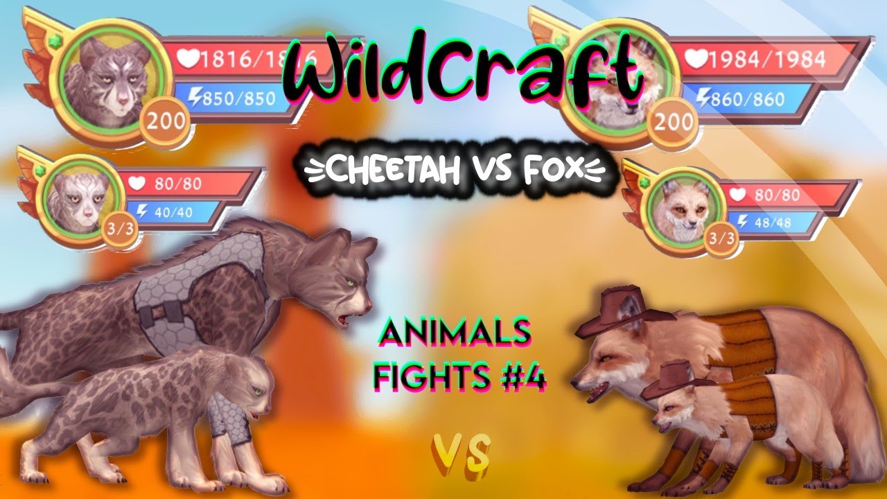 WildCraft: Animals fights #4 🦊fox vs cheetah🐆 - YouTube