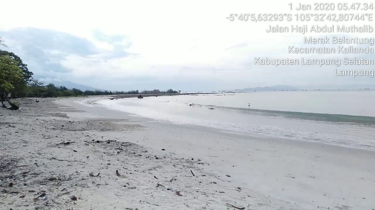 Suasana awal tahun 2020,, kawasan pantai merak Belantung, - YouTube