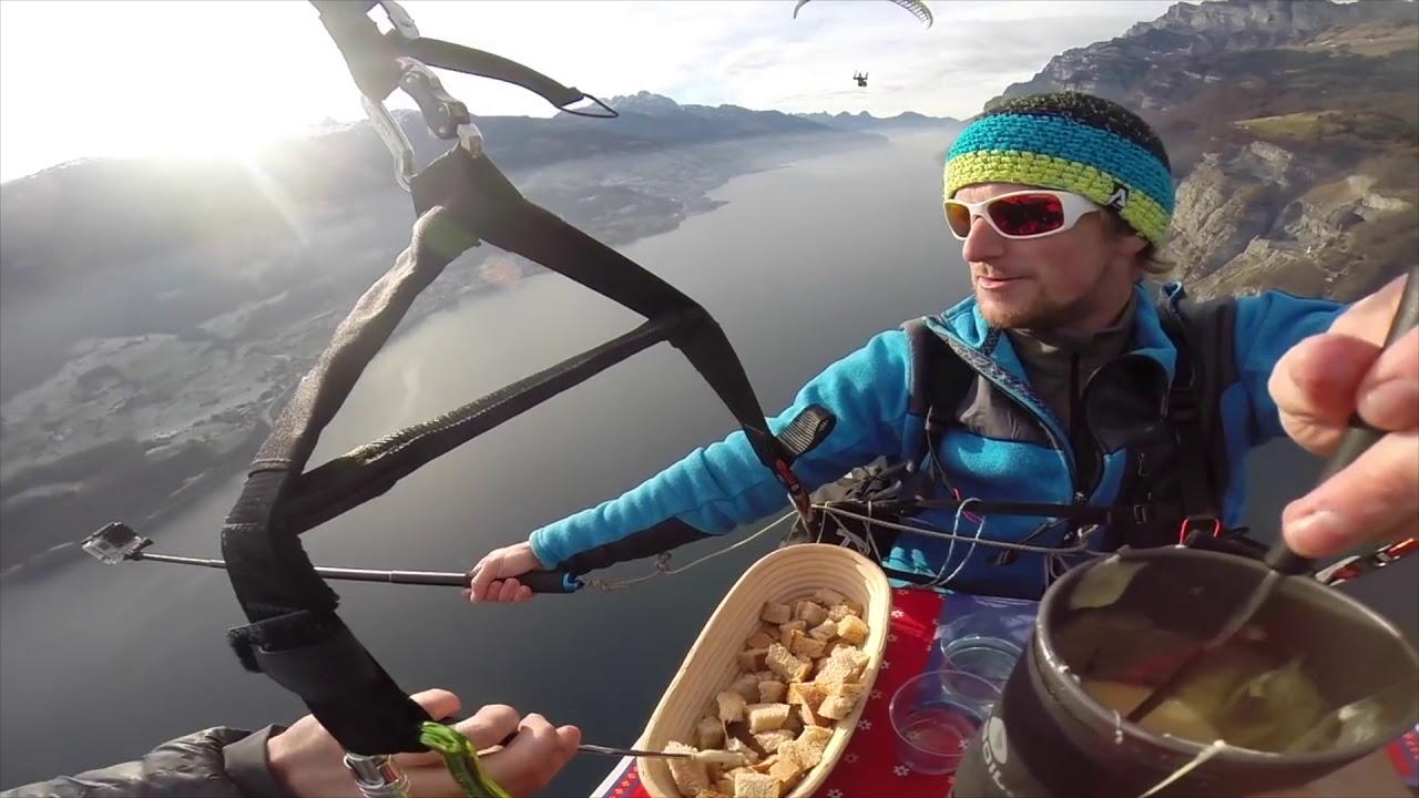 Fondue über dem Walensee Rene, Manu, Sebi - YouTube