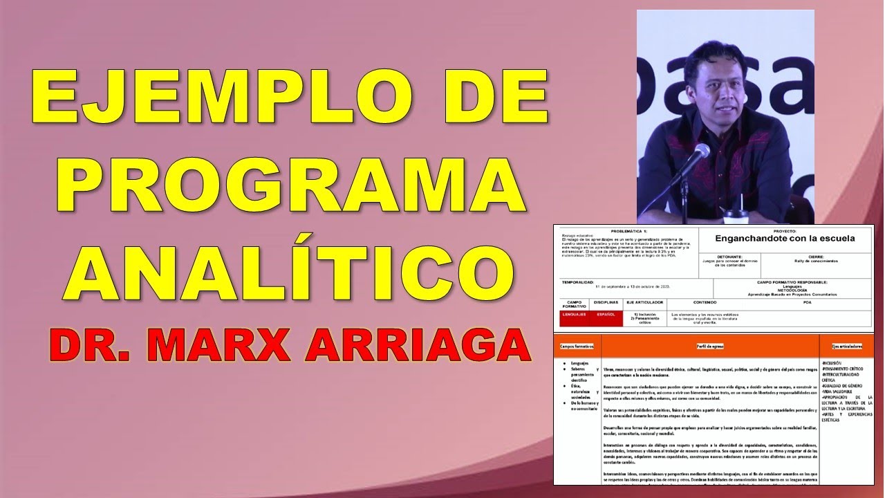 Ejemplo de programa analítico Dr. Marx Arriaga Taller Aprendizajes ...