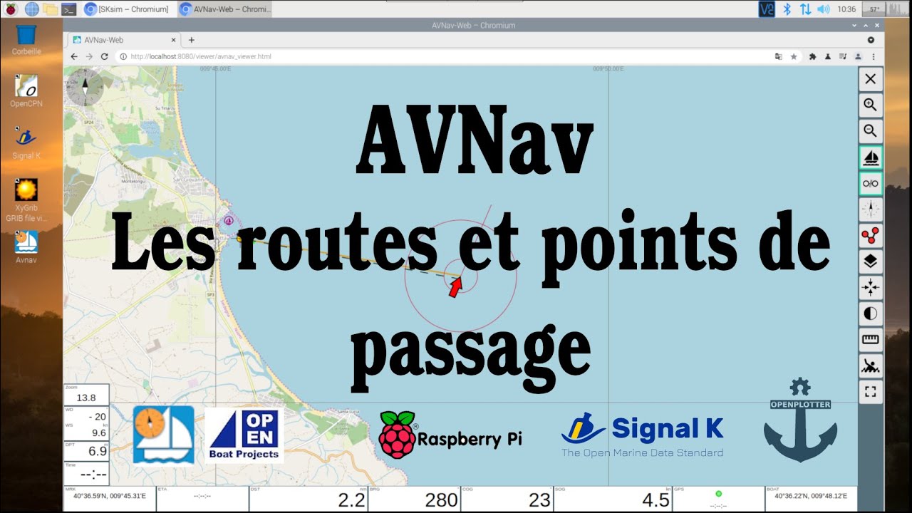 28. OpenPlotter - AVNav - Les routes et points de passage - YouTube